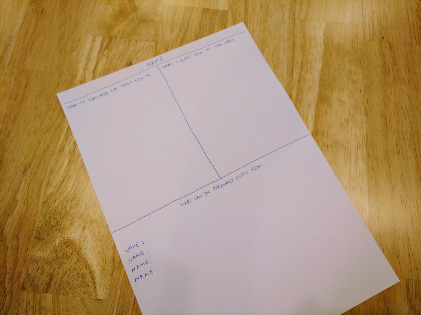 Expectations Exercise – Kaizentown